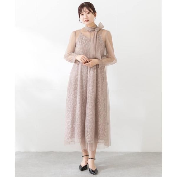 アーバンリサーチ ロッソ（URBAN RESEARCH ROSSO）/kaene　ラメチュールレイヤードレースドレス
