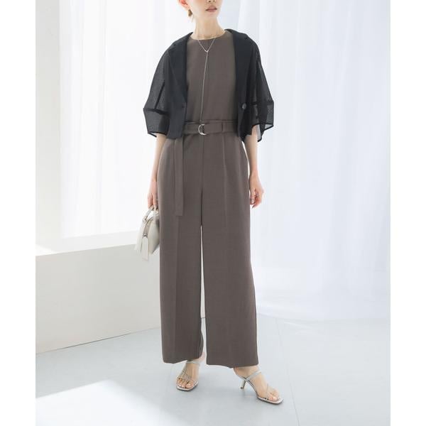 アーバンリサーチ ロッソ（URBAN RESEARCH ROSSO）/ベルト付サマーツイードオールインワン