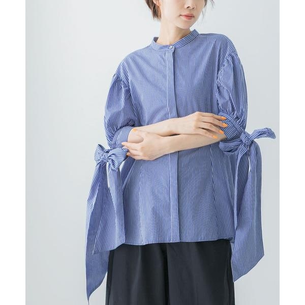 アーバンリサーチ ロッソ（URBAN RESEARCH ROSSO）/Mewl　ストライプBIGリボンシャツ