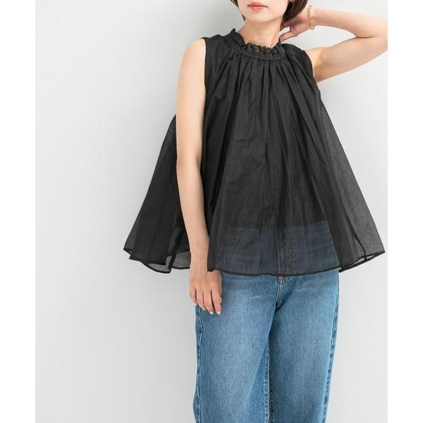 アーバンリサーチ ロッソ（URBAN RESEARCH ROSSO）/MARILYN MOON　sheer cotton gather blouse