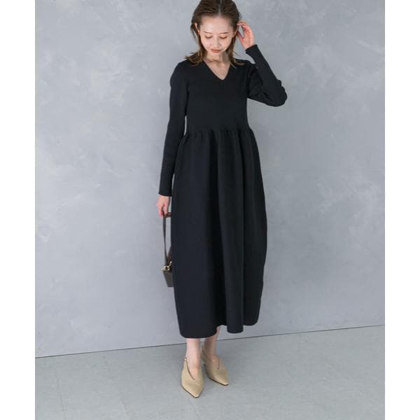 アーバンリサーチ ロッソ（URBAN RESEARCH ROSSO）/『WEB/一部店舗限定』フォルムシルエットVネックリブワンピース