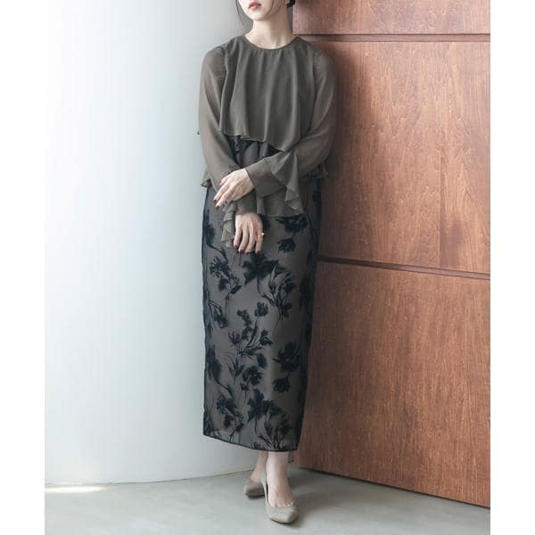 アーバンリサーチ ロッソ（URBAN RESEARCH ROSSO）/kaene　アシメフレアボレロドッキングドレス