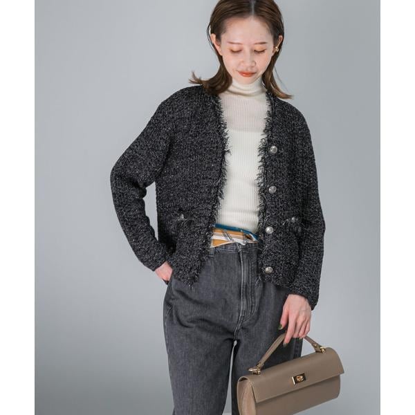 アーバンリサーチ ロッソ（URBAN RESEARCH ROSSO）/ツイードVネックカーディガン