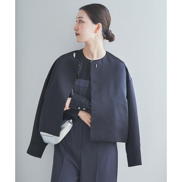 アーバンリサーチ ロッソ（URBAN RESEARCH ROSSO）/マットサテンノーカラーブルゾン