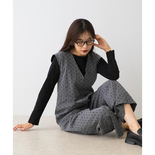 アーバンリサーチ ロッソ（URBAN RESEARCH ROSSO）/F by ROSSO　フロッキードットオールインワン