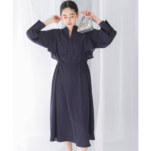 アーバンリサーチ ロッソ（URBAN RESEARCH ROSSO）/『WEB限定』ドットプリントケープワンピース