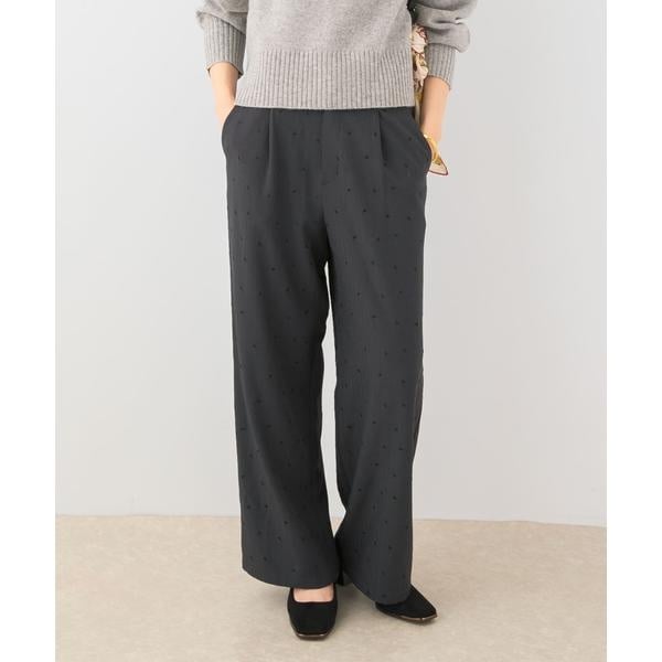 アーバンリサーチ ロッソ（URBAN RESEARCH ROSSO）/F by ROSSO　ハート刺繍タックワイドパンツ