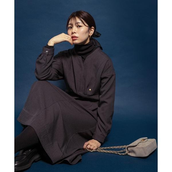 アーバンリサーチ ロッソ（URBAN RESEARCH ROSSO）/『UR TECH SMOOTHLUXE』F by ROSSO　キーネックワンピース