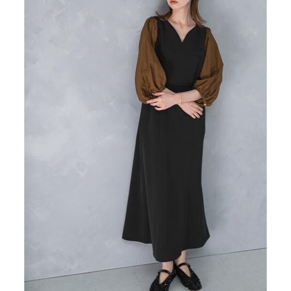 アーバンリサーチ ロッソ（URBAN RESEARCH ROSSO）/ドッキングスリーブVネックワンピース