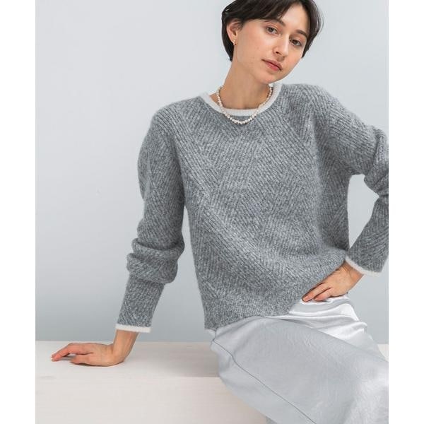 アーバンリサーチ ロッソ（URBAN RESEARCH ROSSO）/ダイヤ柄編ラメミックスニット