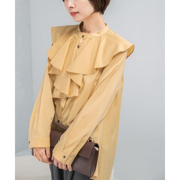 アーバンリサーチ ロッソ（URBAN RESEARCH ROSSO）/フリルカラーシャツブラウス