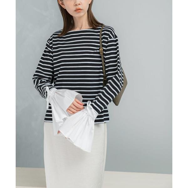 アーバンリサーチ ロッソ（URBAN RESEARCH ROSSO）/Mewl　シャツスリーブボーダーTOPS