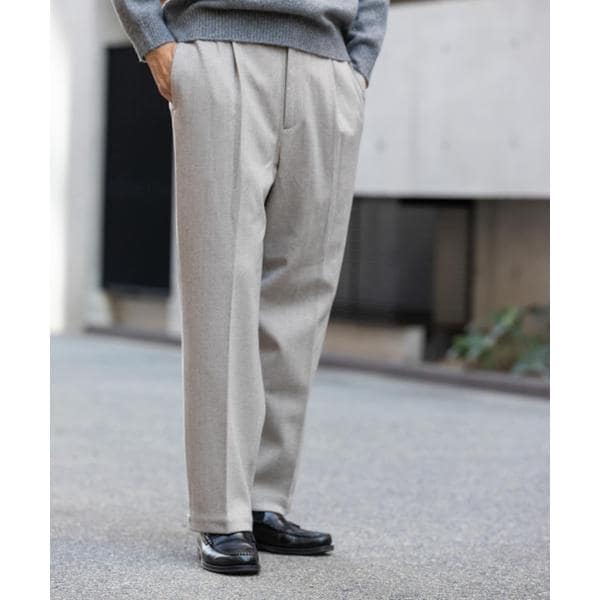 アーバンリサーチ ロッソ（URBAN RESEARCH ROSSO）/ストレッチヘリンボーン1タックワイドスラックス