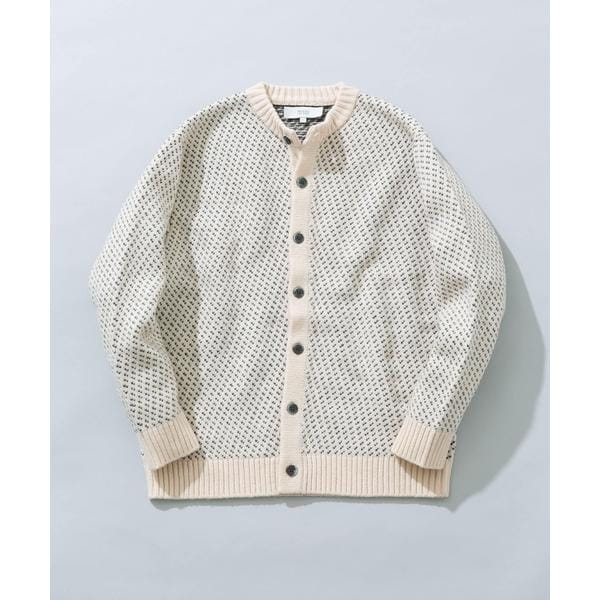 【NEW】アーバンリサーチ ロッソ（URBAN RESEARCH ROSSO）/『XLサイズあり』バーズアイ柄クルーニットカーディガン