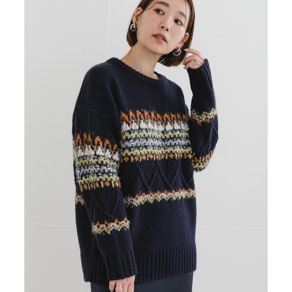 アーバンリサーチ ロッソ（URBAN RESEARCH ROSSO）/F by ROSSO　ノルディック柄ニットプルオーバー