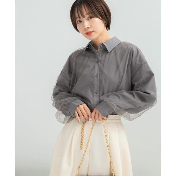 アーバンリサーチ ロッソ（URBAN RESEARCH ROSSO）/Torrazzo Donna　Sheer Tulle Shirt