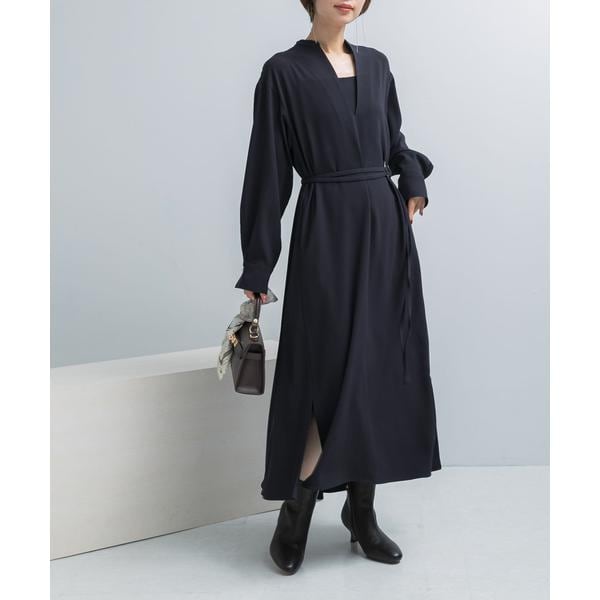 【NEW】アーバンリサーチ ロッソ（URBAN RESEARCH ROSSO）/トリアセテート混Vネックワンピース