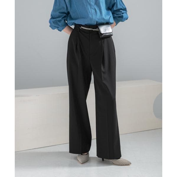 アーバンリサーチ ロッソ（URBAN RESEARCH ROSSO）/防シワハイウエストワイドスラックス