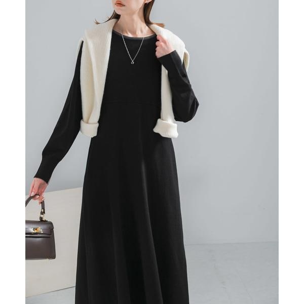 【NEW】アーバンリサーチ ロッソ（URBAN RESEARCH ROSSO）/ウォシャブルフレアシルエットニットワンピース