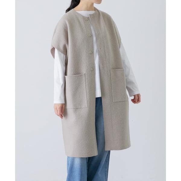 かぐれ（kagure）/圧縮ウールフレンチロングジレ