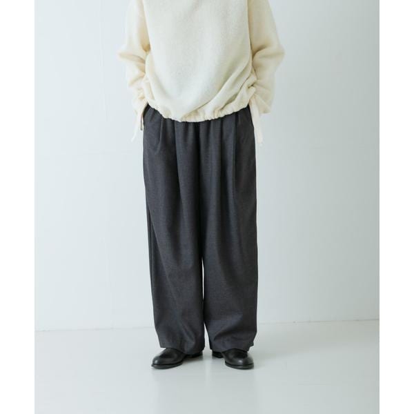 【NEW】かぐれ（kagure）/ウールフラノタックワイドパンツ