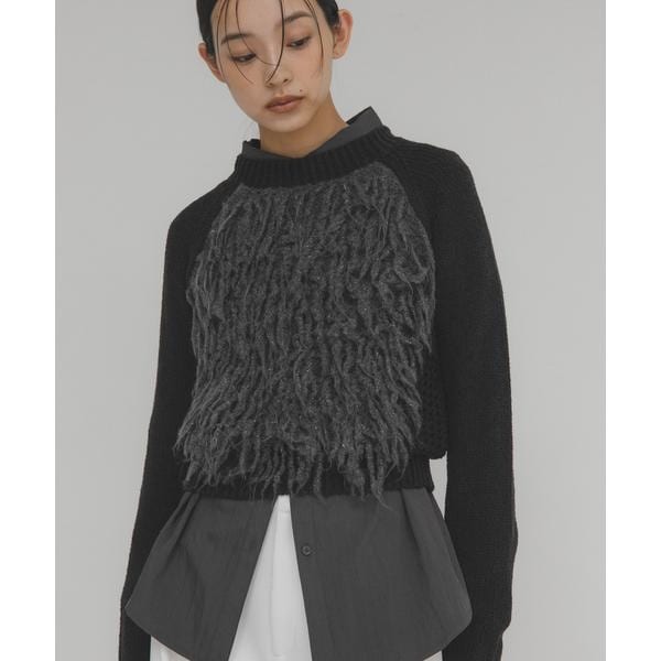 【NEW】KBF（KBF）/コンパクトフリンジニット