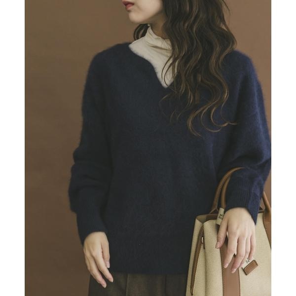 アイテムズ アーバンリサーチ（ITEMS URBAN RESEARCH）/ラクーンキーネックニット