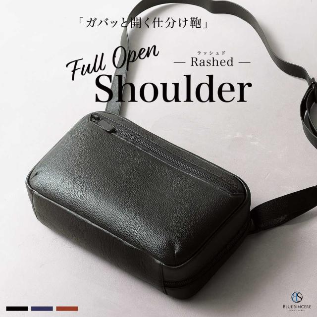ブルーシンシア（BLUE SINCERE）/８ポケット ショルダーバッグ 本革 大容量 軽量 撥水 サコッシュ