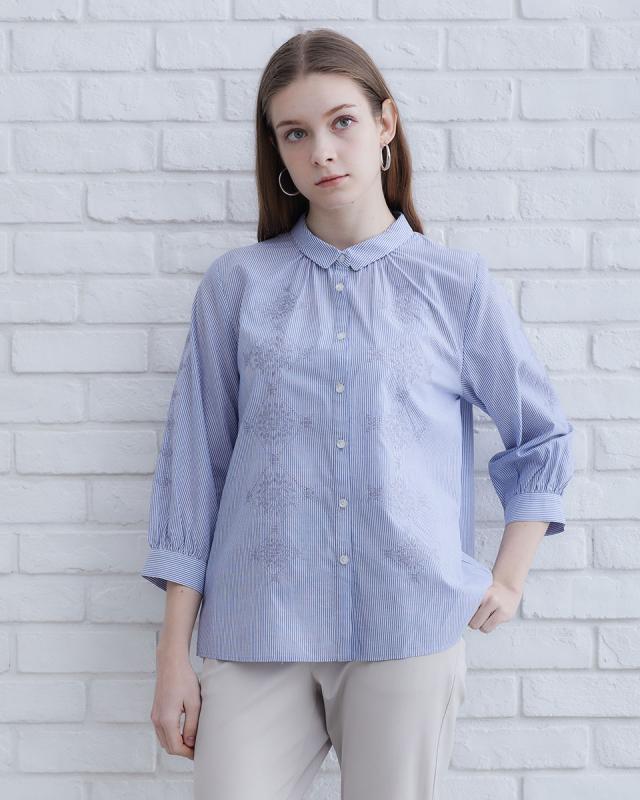 マリサグレース（Marisa Grace）/刺しゅうストライプブラウス