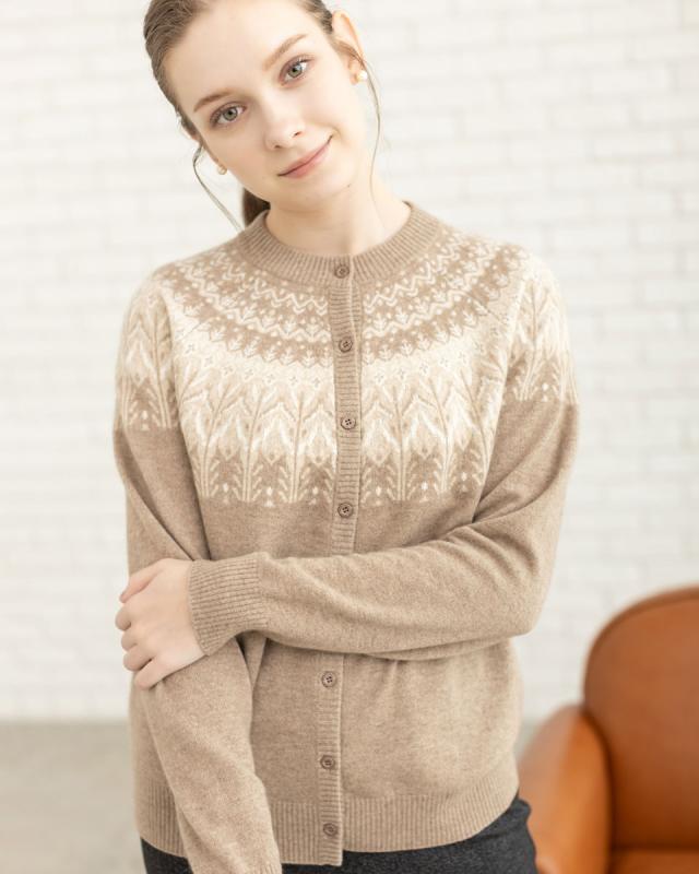 マリサグレース（Marisa Grace）/無染色カシミヤニット クルーネックカーディガン