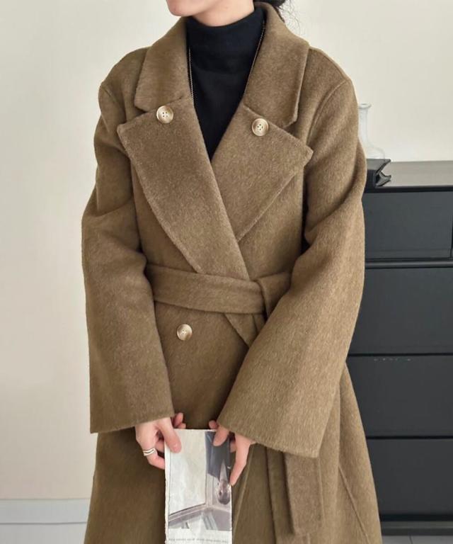 バニコ（Banico）/【BANICO】ダブルボタン ベルト付きウールコート