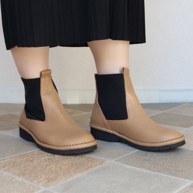 エイチエス（HS）/日本製 HS ファスナー 付き サイドゴア ブーツ