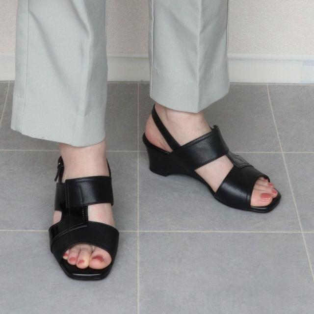 エイチエス（HS）/HS カラー コンビ レザー サンダル