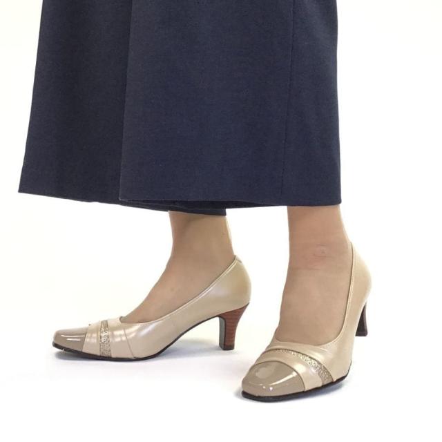 エイチエス（HS）/日本製 HS グリッター レザー パンプス