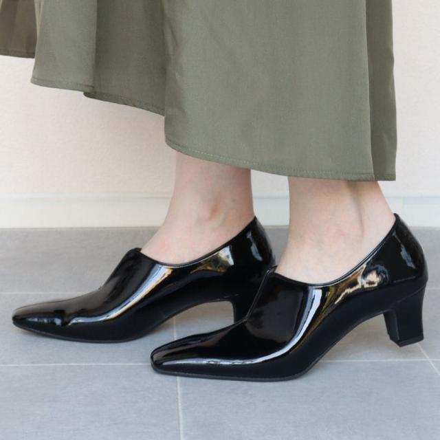 エイチエス（HS）/日本製 HS エナメル スリット ブーティー