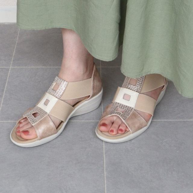 ムーム（MOOM）/HS ラバー バンド ラインストーン サンダル