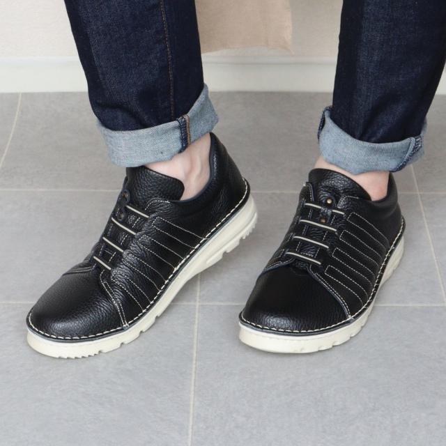 ドラ（Dola）/日本製 本革 ゴム紐 レースアップ シューズ