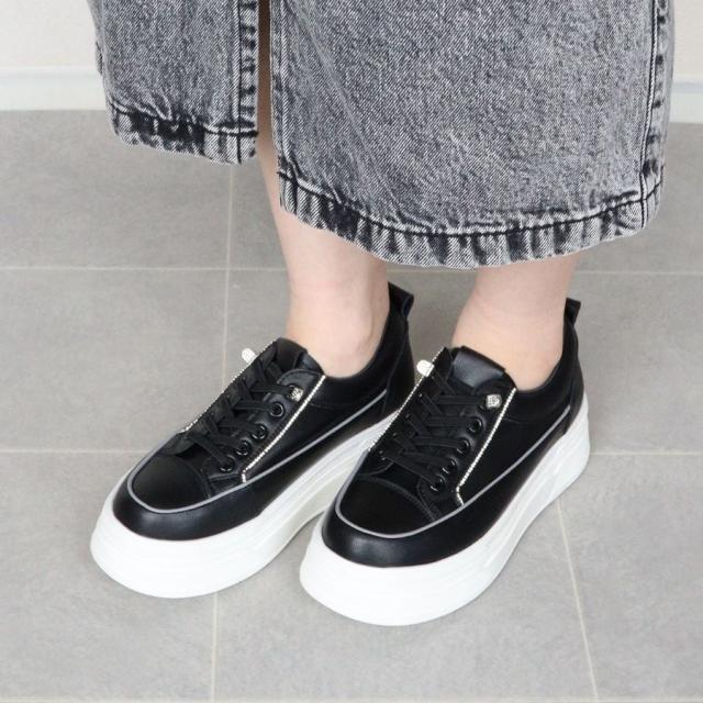 エイチエス（HS）/【本革】厚底レザースニーカー