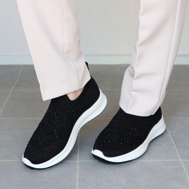 エイチエス（HS）/HS キラキラストーンスリッポンスニーカー