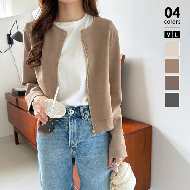 COCOMOMO（COCOMOMO）/フェイクスエードノーカラーブルゾン ジャケット アウター レディース ノーカラージャケット