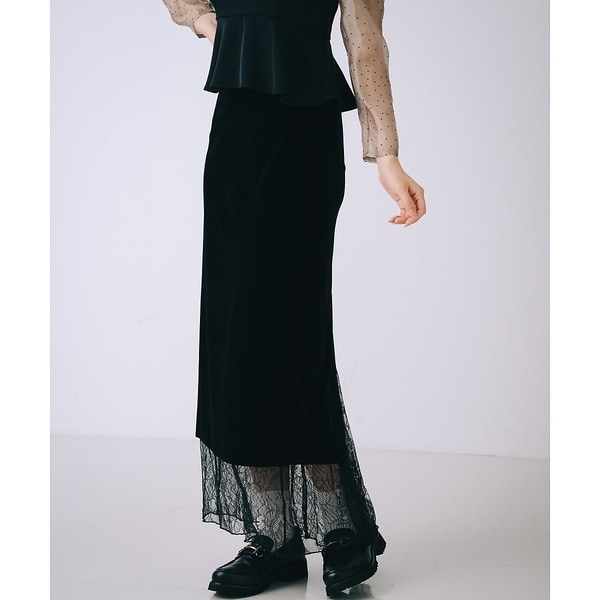セルフィスト（SELFIST）/ベロア裾レーススカート