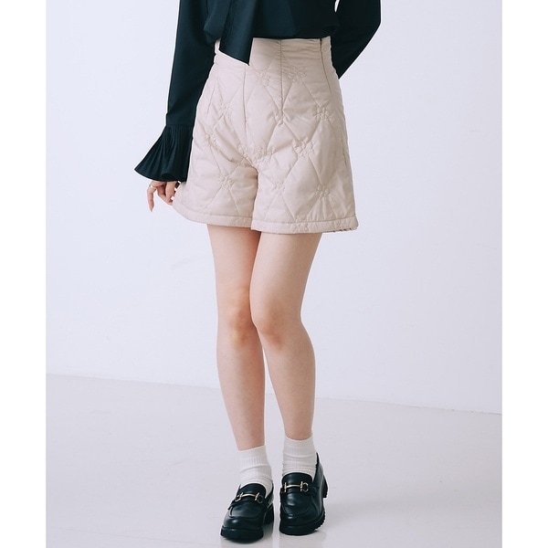 セルフィスト（SELFIST）/オリジナルロゴフラワー刺繍中綿ショートパンツ