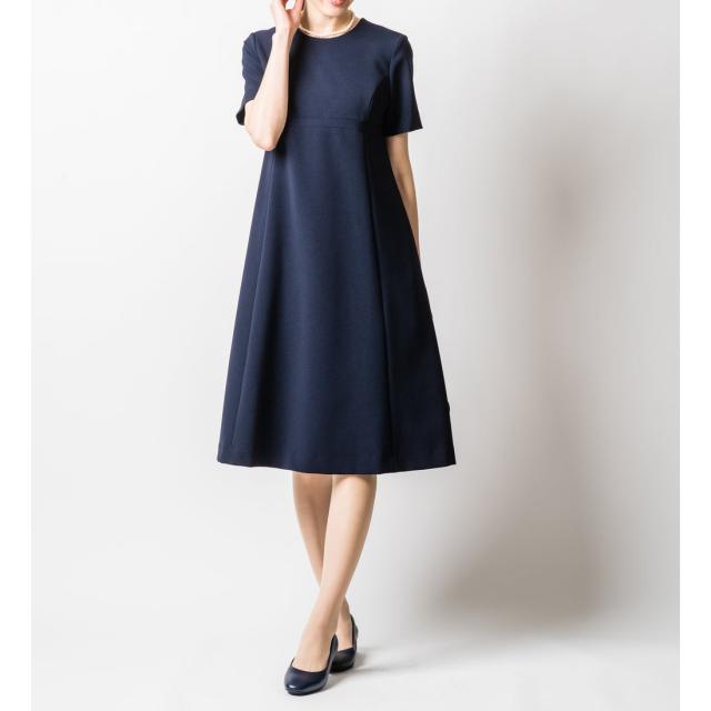 ヴィリーナ（VIRINA）/【TBSドラマ「フェイクマミー」着用】フォーマル・お受験スーツ/フレアワンピース（濃紺・日本製）