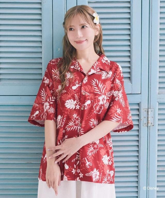 アリーム（Areeam）/スティッチ ／ オープンカラーシャツ