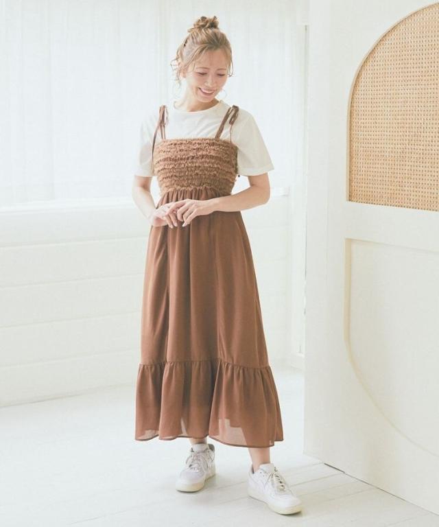 アリーム（Areeam）/チュールフリルティアードキャミワンピース