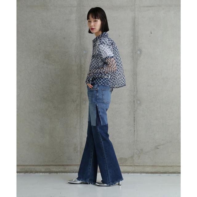 ローズバッド（ROSE BUD）/CIRCULAR DENIM FLARE LEG REBUILD