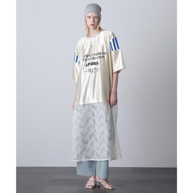 ローズバッド（ROSE BUD）/(OKIRAKU×ROSEBUD)「アポリア」ライン リブ レーススカートドレス