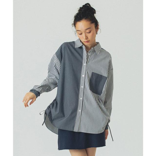 ローズバッド（ROSE BUD）/STRIPE DRAWSTRING SHIRTS