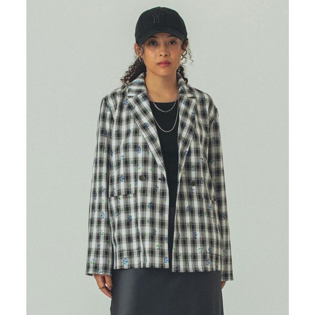 ローズバッド（ROSE BUD）/mag．byc/FLOWER PRINT CHECK SHIRT