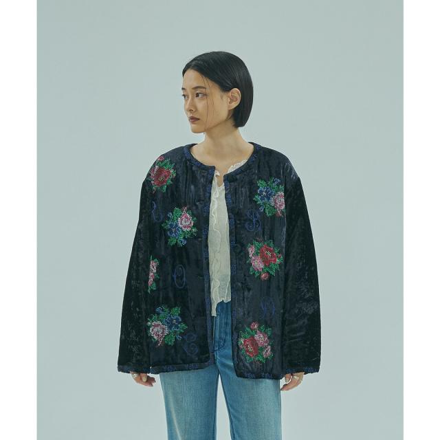ローズバッド（ROSE BUD）/INDIA IS BEUATIFUL/ROSE EMBROIDERY VELVET JACKET